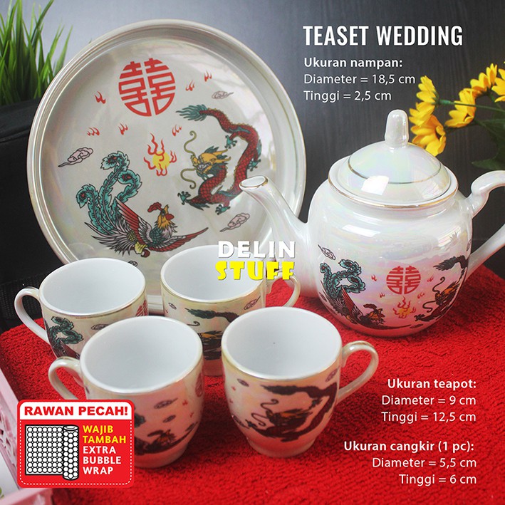 Jual Chinese Wedding Keramik / Teaset Sangjit Tepai | Shopee Indonesia