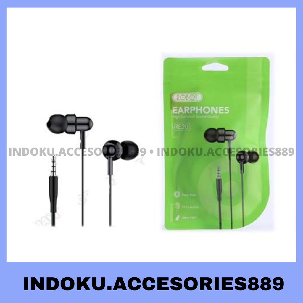 Jual HEADSET ROBOT RE20 OBLIQUE IN-EAR DEEP BASS ULTRA LIGHT | Shopee ...