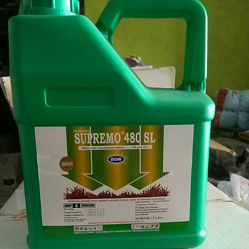 Jual SUPREMO 480 SL (ISI 4 LITER) HERBISIDA pembasmi rumput | Shopee ...
