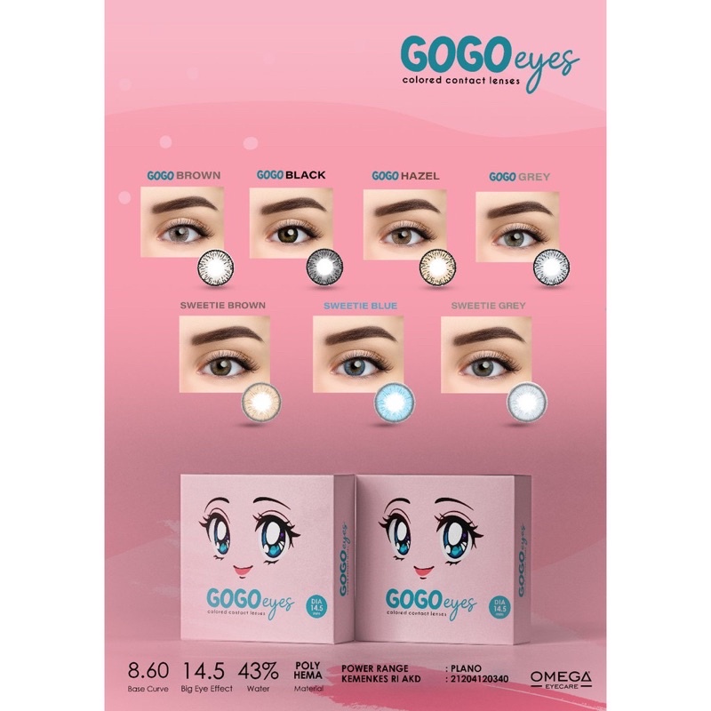 Jual Softlens GOGO EYES 14,5 MM Normal By Omega / Soflen Gogo Eyes ...