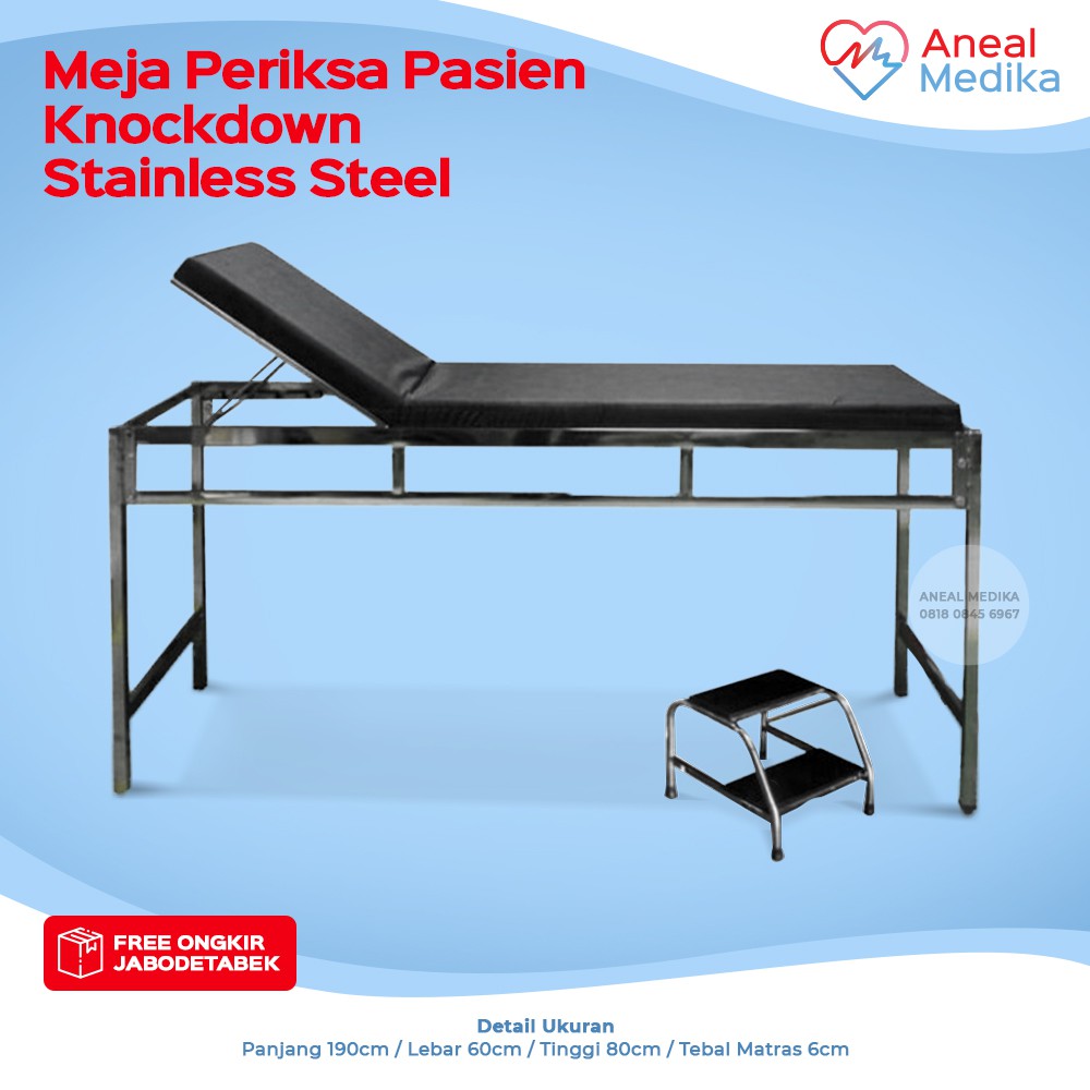 Jual Meja Periksa Pasien (Knockdown System) Stainless Steel - Ranjang ...