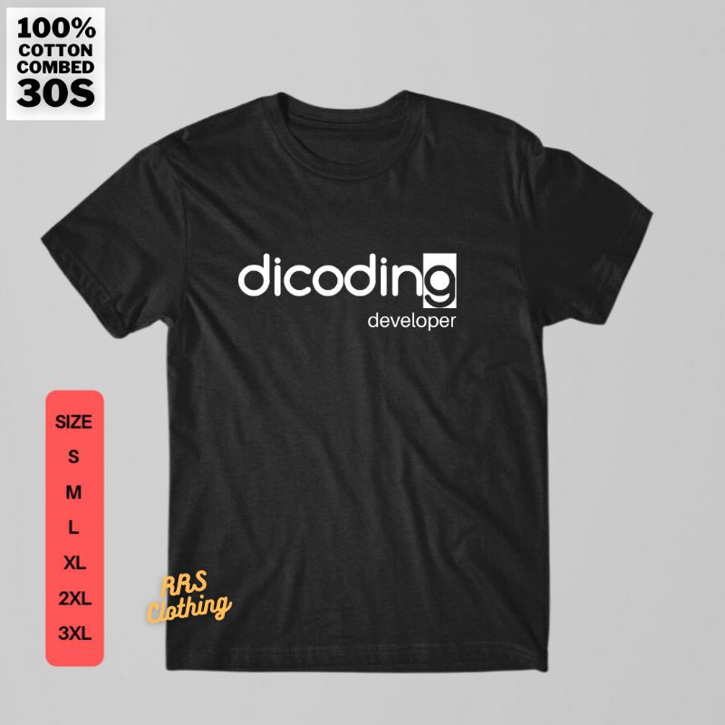 Jual Tshirt kaos programmer dicoding developer combed 30s big size xxl xxxl buku coding | Shopee ...