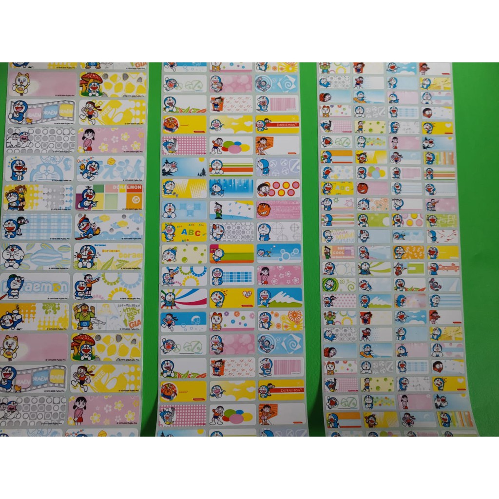 Jual DORAEMON Stiker label nama waterproof anti air murah | Shopee ...