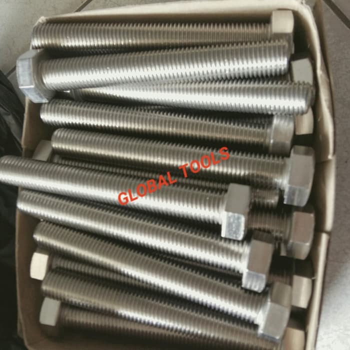Jual Baut mur stainless m12 x 70 sus 304 THE a2-70 baut kunci 19 baut ...