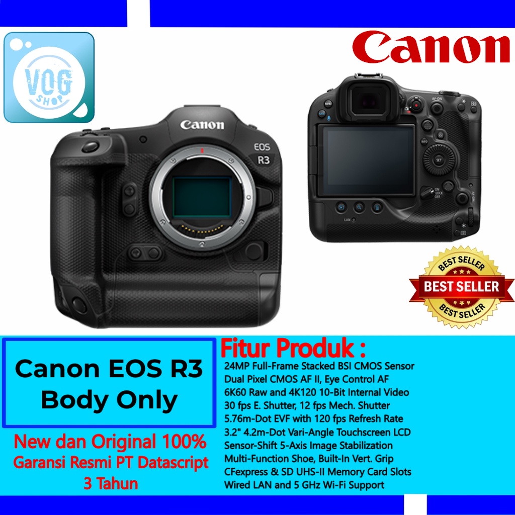 Jual Canon EOS R3 Body Only Full-Frame Mirrorless - Canon R3 | Shopee ...