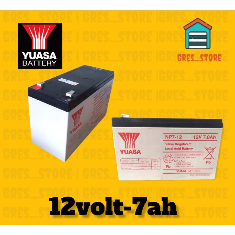 Jual Aki Kering UPS YUASA NP7-12 12volt 7ah 12v baterai mobil mainan motor mainan sprayer ...