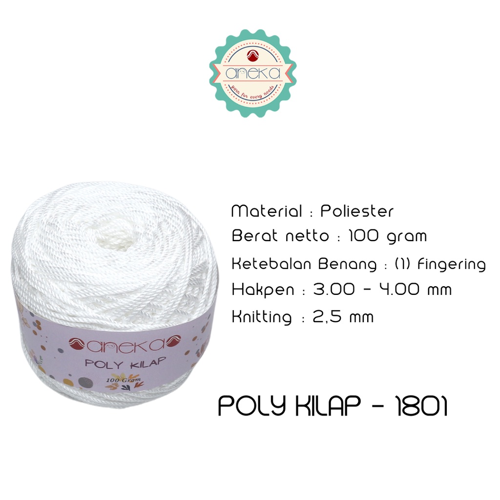 Jual PREMIUM Benang Rajut Polyester/ Poliester / Poli Poly Kilap Warna ...