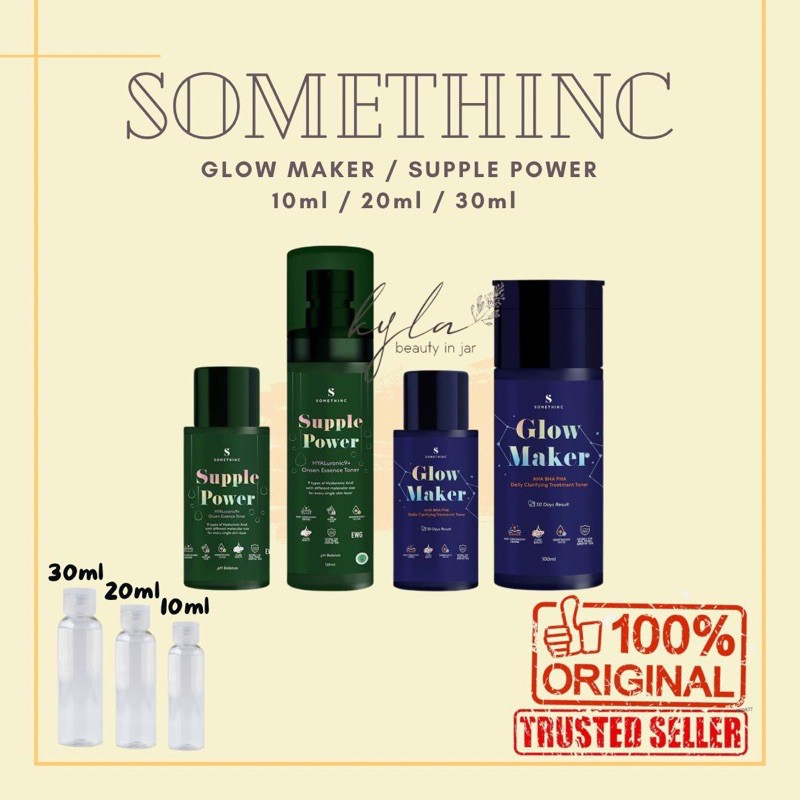 Jual SHARE IN JAR SOMETHINC SUPPLE POWER AND GLOW MAKER TONER AHA BHA ...