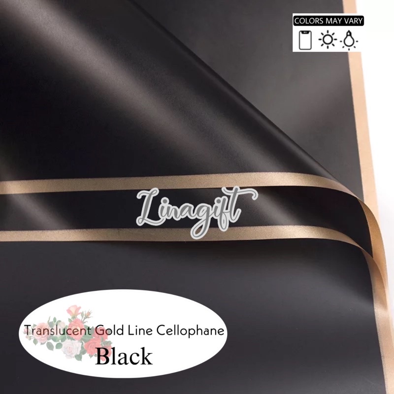 Jual ( 5 Lembar ) TRANSLUCENT GOLD LINE - KERTAS BUNGA LIS EMAS ...