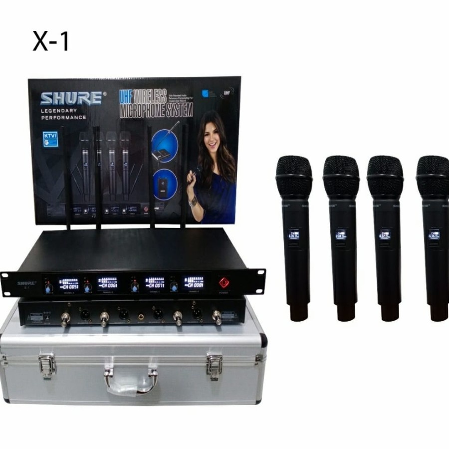 Jual Mic Wireless Shure X1 Isi 4 mic uhf baru | Shopee Indonesia