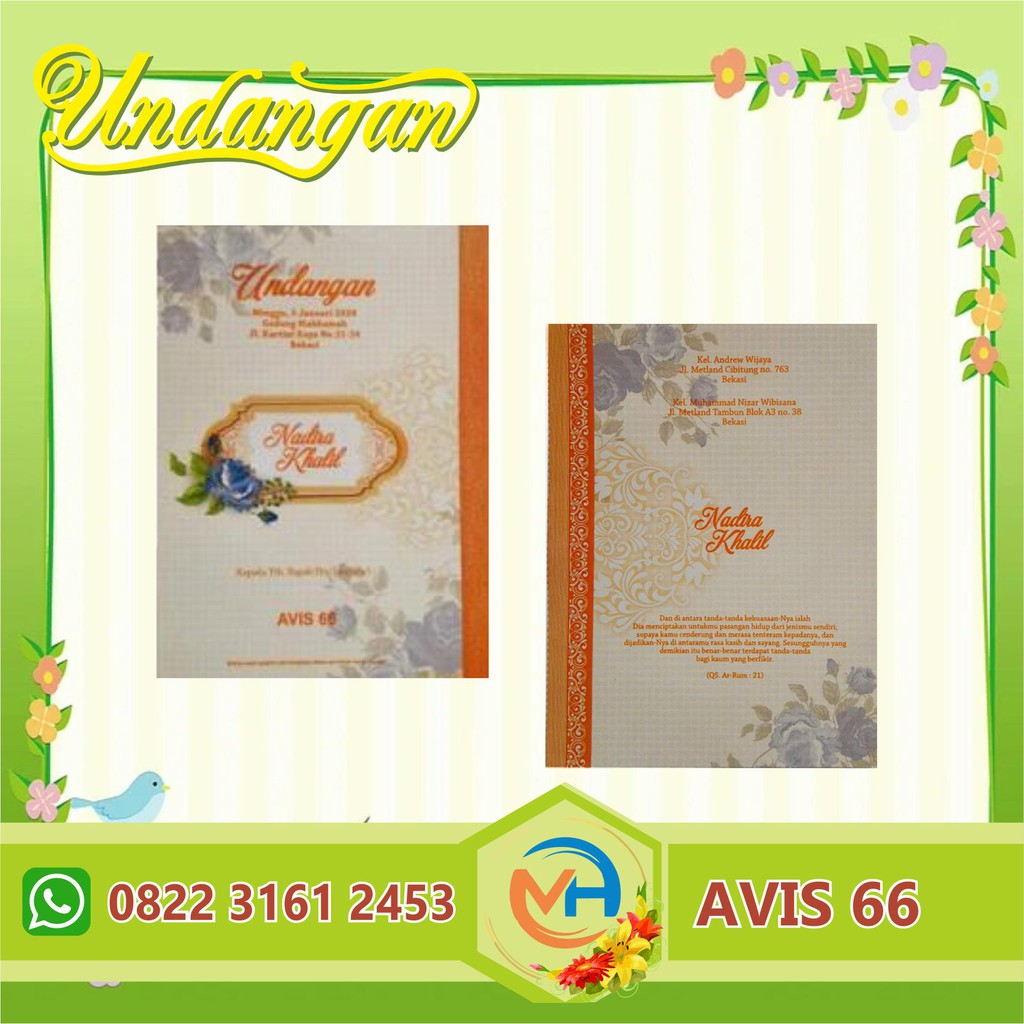 Jual Undangan pernikahan, undangan perkawinan Avis 66 | Shopee Indonesia