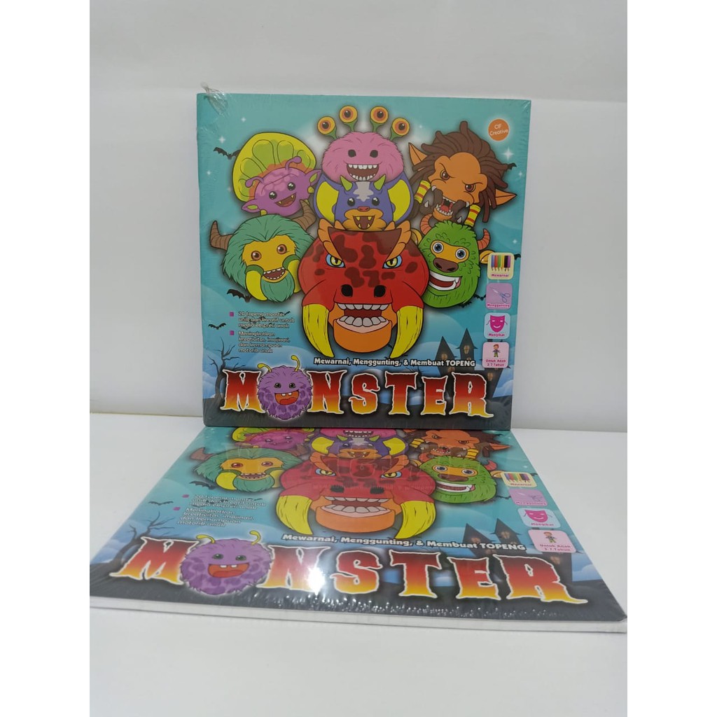 Jual BUKU ANAK MEWARNAI MENGGUNTING DAN MEMBUAT TOPENG MONSTER | Shopee ...