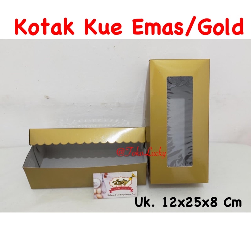 Jual Kotak Emas/Gold Ukuran 12x25x8Cm/ Box Kue Gold Ukuran 12x25x8Cm ...