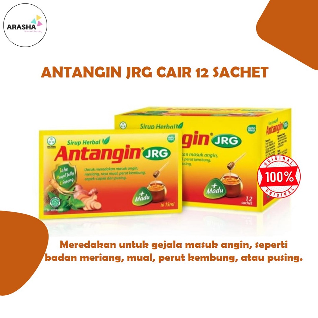 Jual ANTANGIN JRG Cair + Madu Herbal Masuk Angin (1 Box 12 Sachet ...