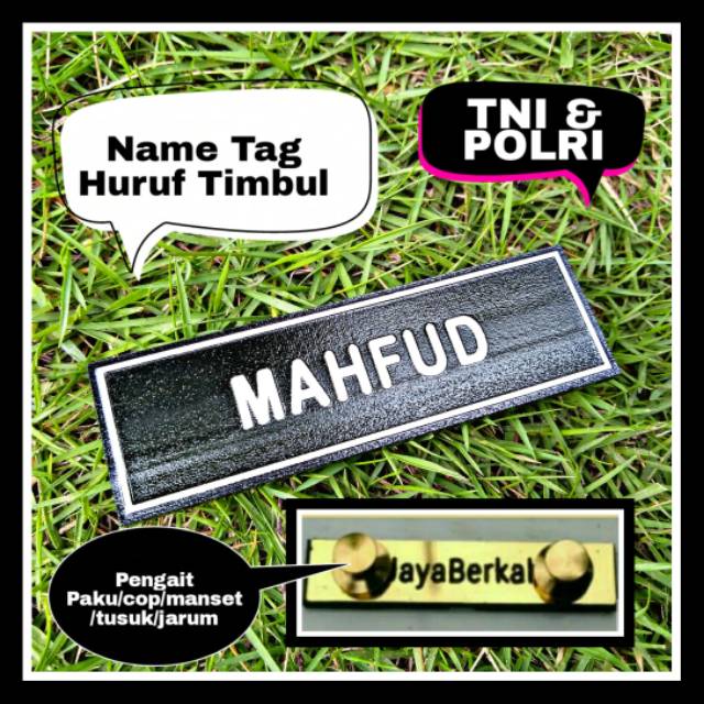 Jual Name tag Huruf Timbul PDH TNI POLRI | Shopee Indonesia
