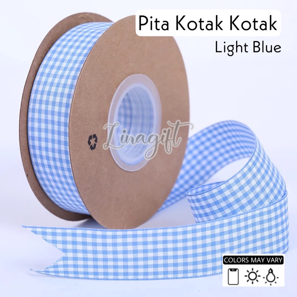 Jual ( 3 Meter ) PLAID RIBBON - PITA KAIN KOTAK KOTAK 0.5 / 1 IN / 1.5 ...