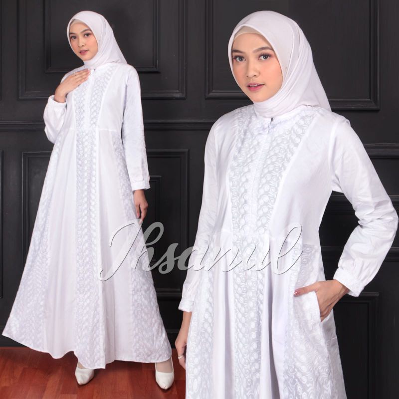 Jual Gamis Katun Jepang Umroh Kombinasi Polos Model Pecah Cantik Model ...