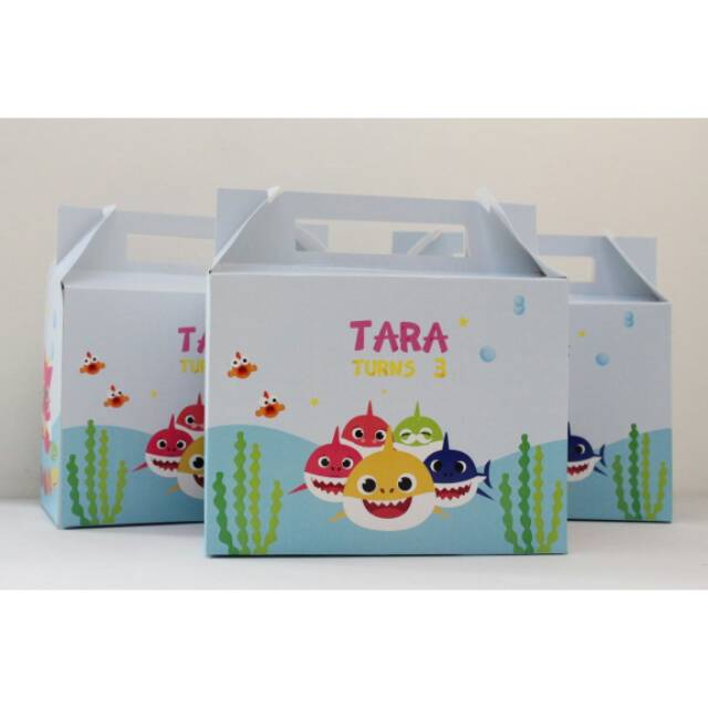 Jual Snack box / wadah snack ulang tahun custom karakter baby shark ...