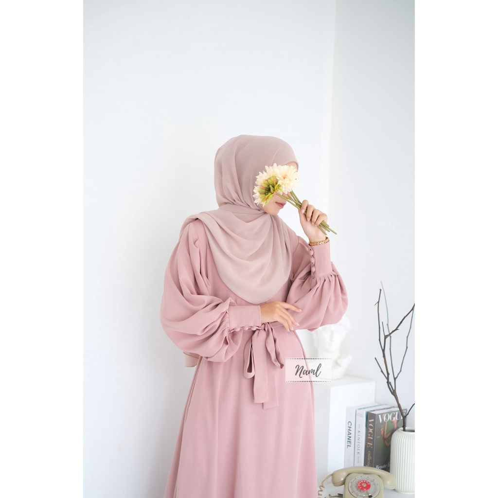 Jual Alina Dress Lengan Balon Gamis Busui | Shopee Indonesia