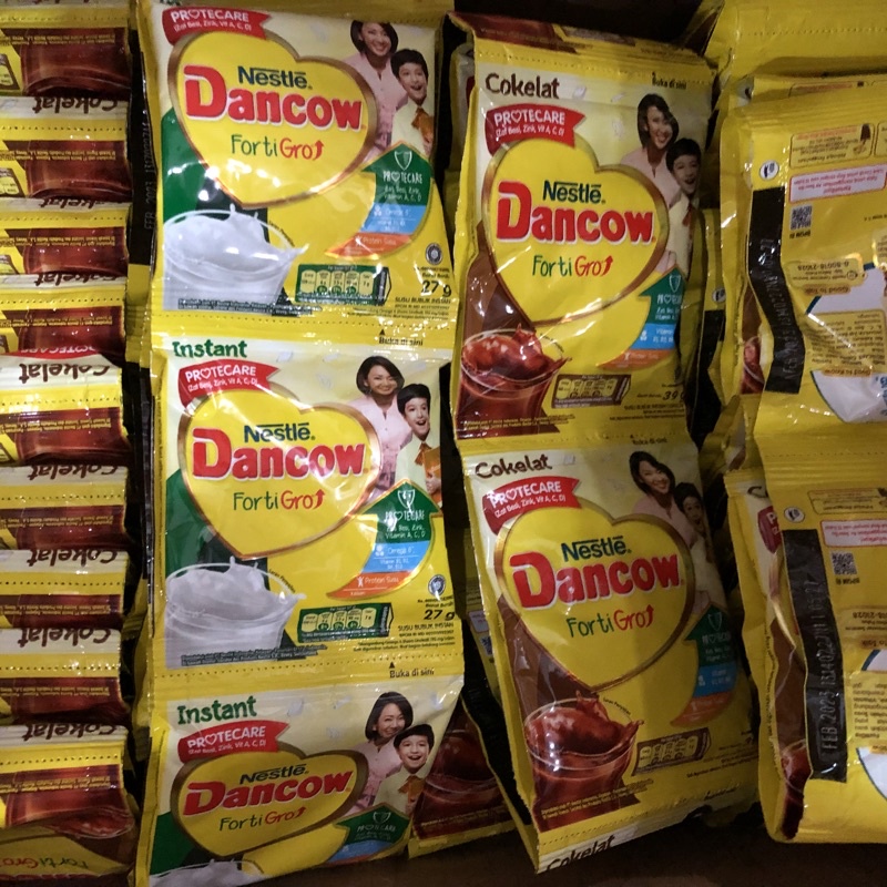 Jual Dancow Instant FortiGro 27gr dan Dancow Coklat 39gr sachet (per ...