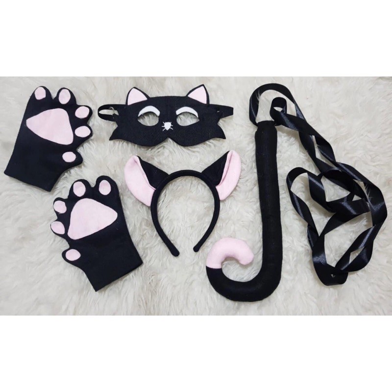 Jual Kostum kucing Cosplay Cat Black Pink Bando kucing akseoris Bando ...