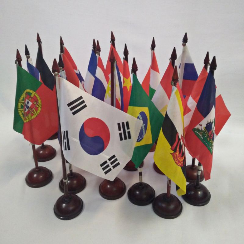 Jual Stand Bendera Negara Macam Macam Negara Dunia Pajangan Meja Miniatur Bendera Dekorasi 