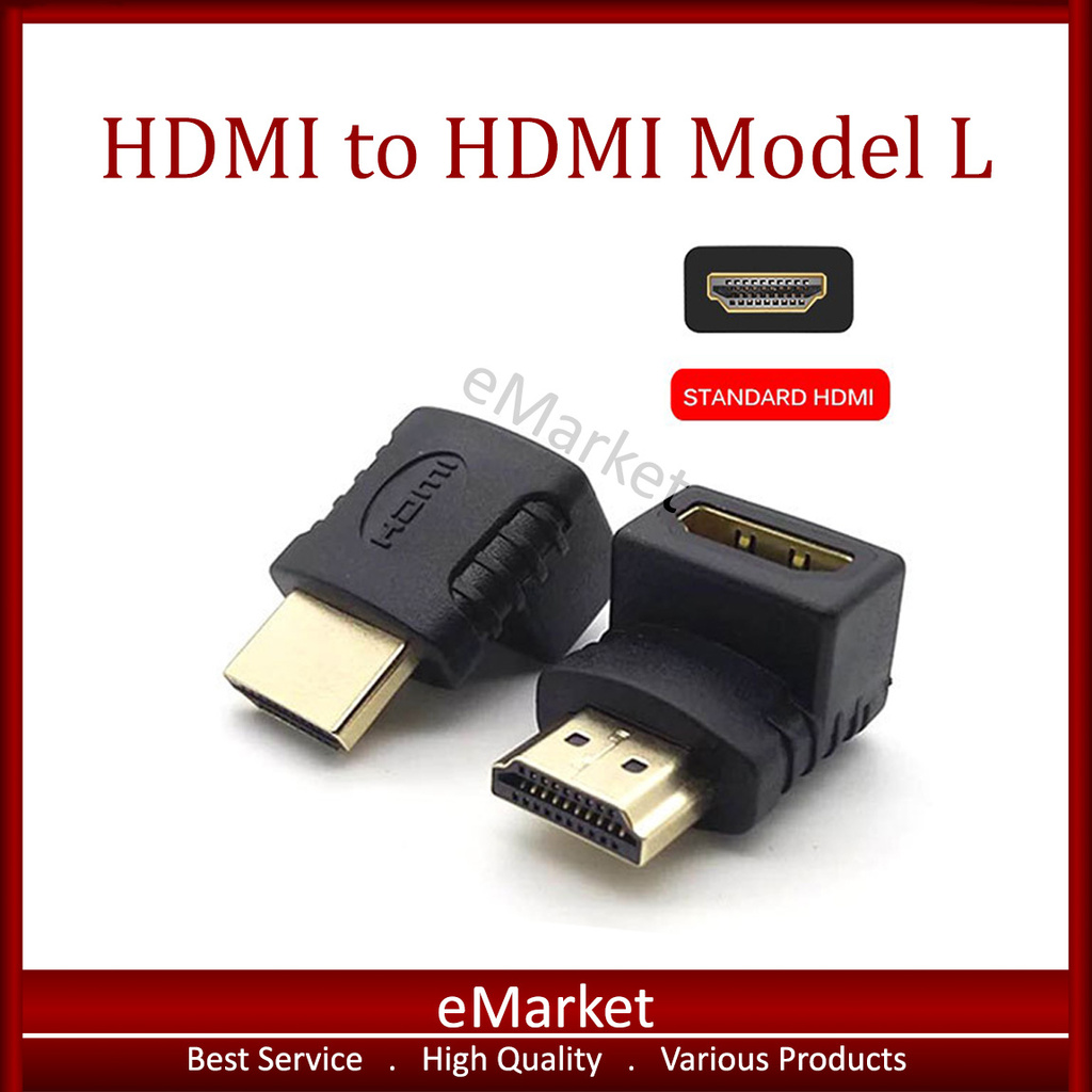 Jual HDMI to HDMI Model L / Converter HDMI Male to HDMI Female ...