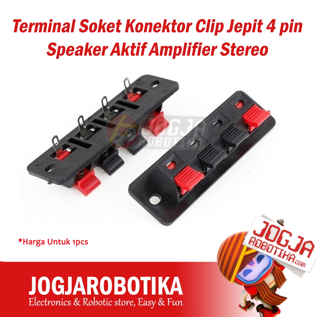 Jual Terminal Soket Konektor Clip Jepit 4 pin Speaker Aktif Amplifier ...