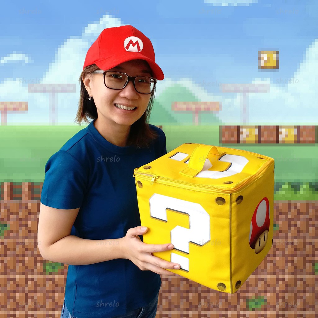 Jual Lunch Box mirip Block Mario Bros untuk penggemar Game Retro hadiah ...