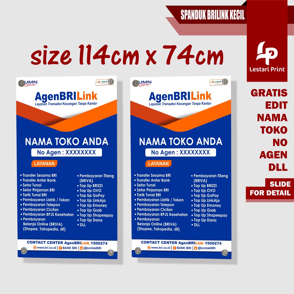 Jual banner brilink 110 cm x 70 cm 2 pcs | Shopee Indonesia