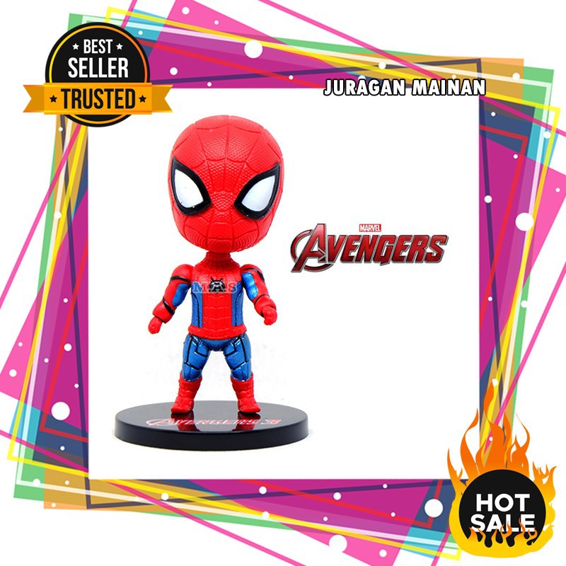 Jual Mainan Spiderman Superhero Marvel DC Chibi Action Figure Pajangan ...