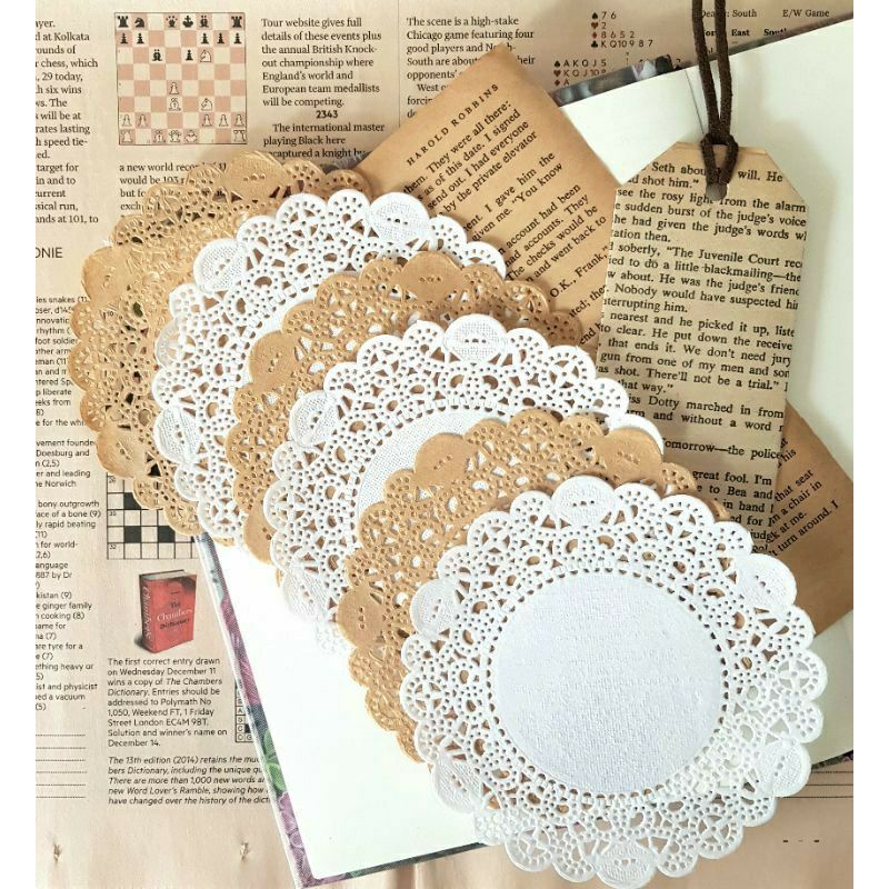 Jual Doily Paper Kertas Renda putih Hias Besek Bambu 3,5 4,5 5,5 6,5 ...