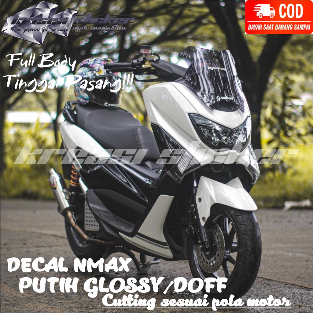 Jual decal nmax old/new polos warna putih glossy dan doff full body ...