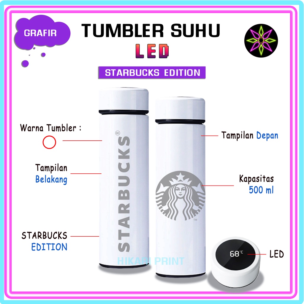 Jual Hikari Print TUMBLER STARBUKS UNOFFICIAL BOTOL MINUM STAINLESS ...