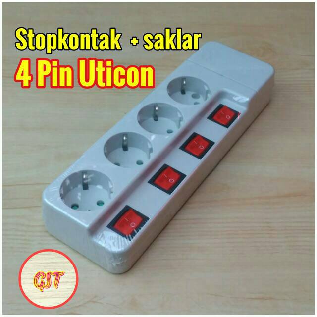 Jual Stopkontak saklar isi 4 uticon stop kontak | Shopee Indonesia