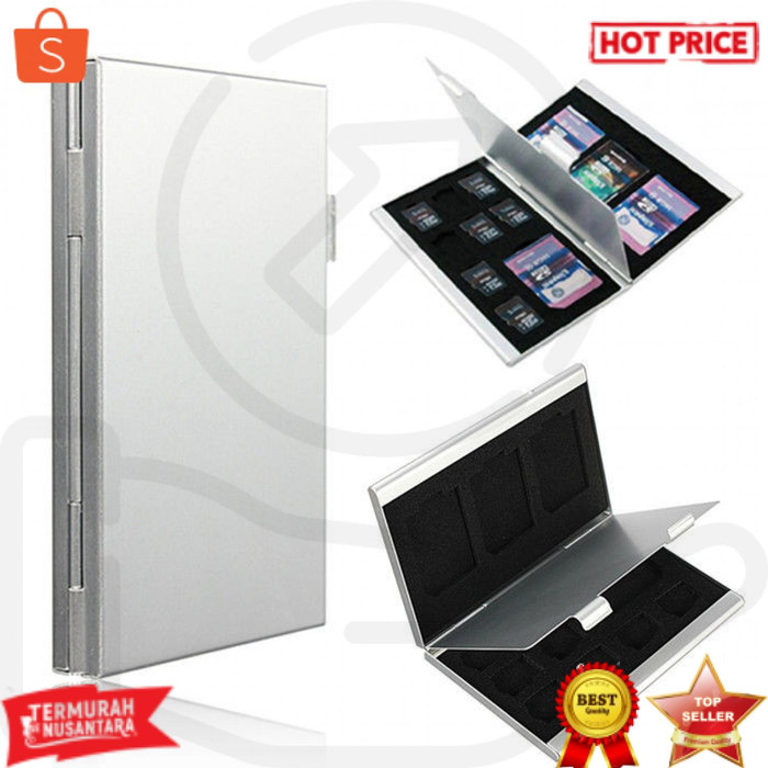 Jual Metal 12 In 1 Aluminium 8 Micro SD + 4 SD Card Storage Box - MCC01 | Shopee Indonesia