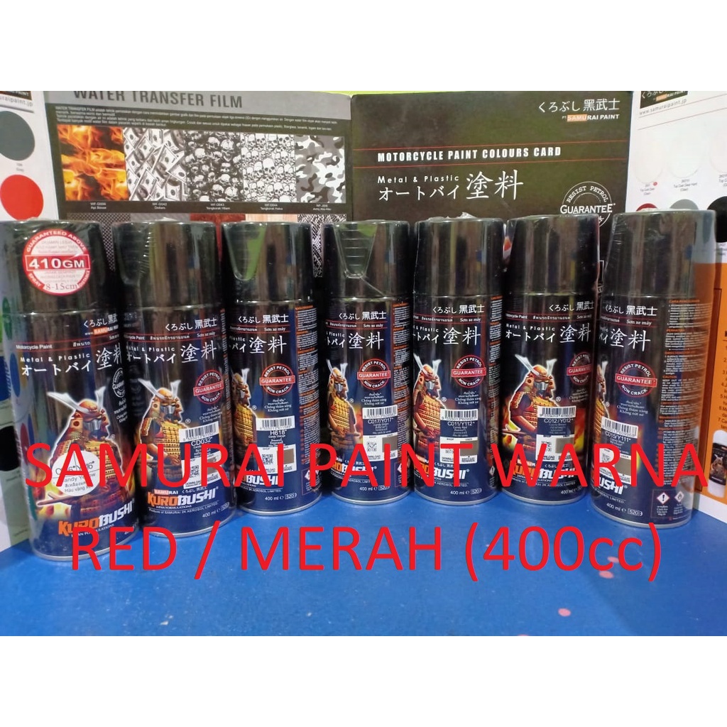 Jual Cat Semprot Pilox Pilok Samurai Paint Kurobushi Varian Warna Merah / Red ( Merah Doff ...