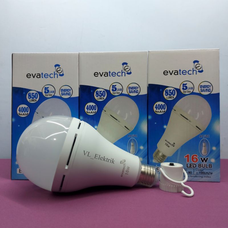 Jual Lampu Emergency terbaik 16 watt evatech nyala putih | Shopee Indonesia