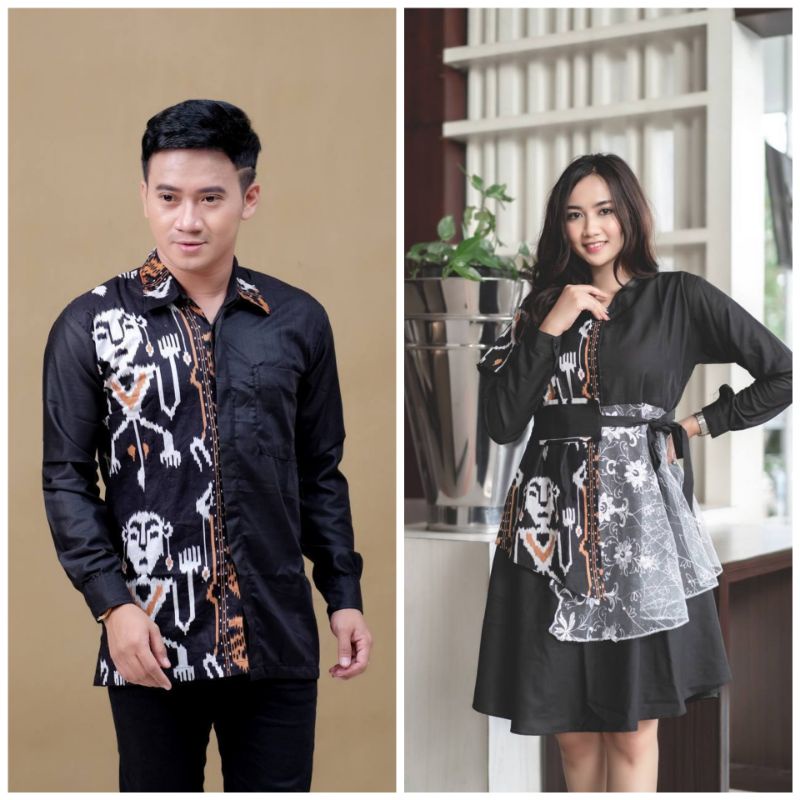 Jual COUPLE DRESS BATIK MOTIV TENUN DRESS BROKAT | Shopee Indonesia