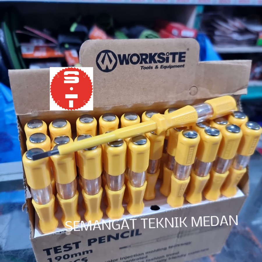 Jual TEST TES PEN TESPEN BESAR LISTRIK AC 100 - 500V 19CM WORKSITE ...