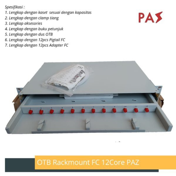 Jual OTB Rackmount 12 core PAZ Lengkap Adapter FC Optical Termination ...