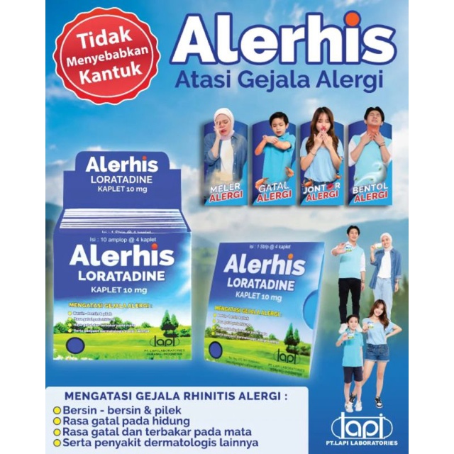 Jual 1 STRIP Alerhis isi 4 Obat Gatal Alergi, Pilek, Bengkak alergi ...