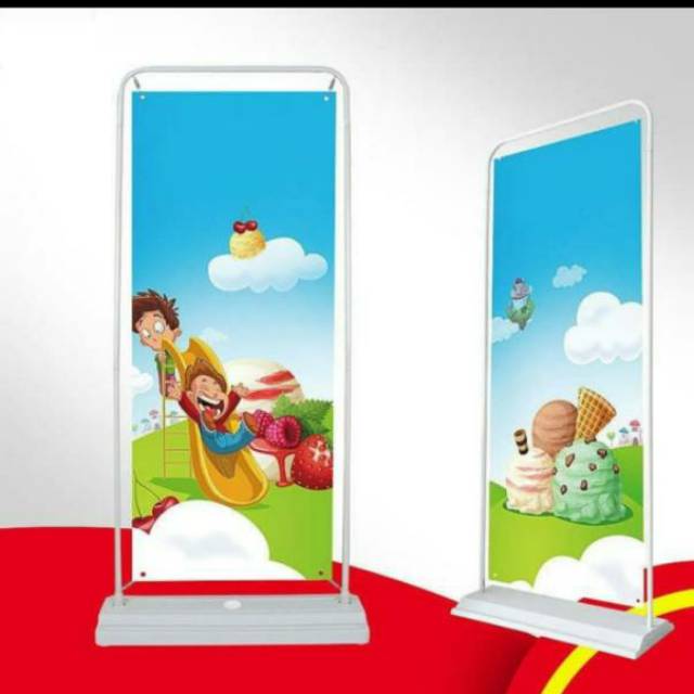 Jual Rangka Standing Tiang Door frame Banner Benner 60x160 cm Display ...