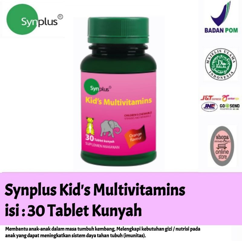 Jual Synplus Kid's Multivitamins ( isi : 30 Tablet Kunyah ) | Shopee ...