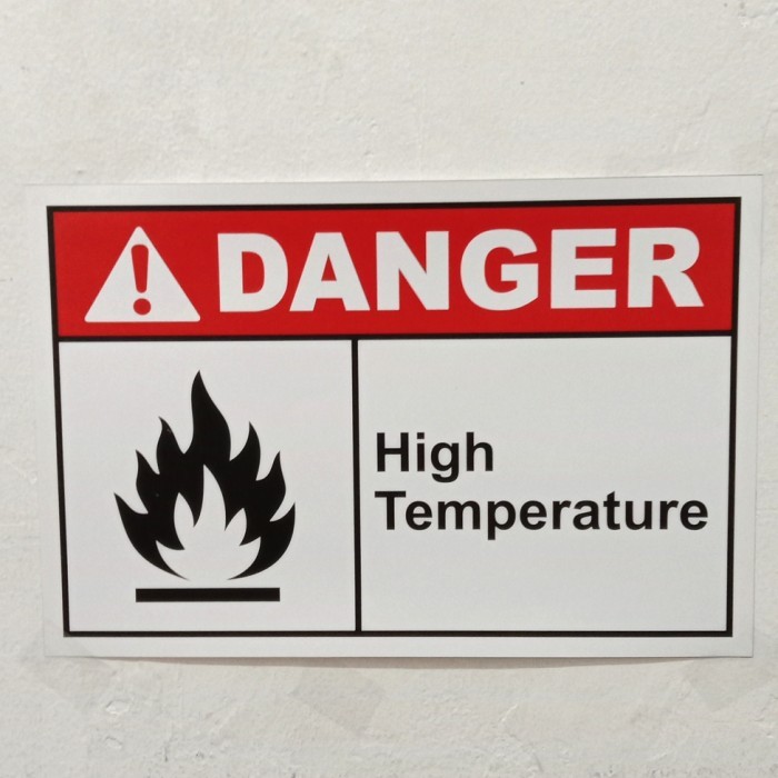 Jual SIGN STICKER K3 RAMBU SAFETY DANGER HIGH TEMPERATURE UK 20X30CM ...