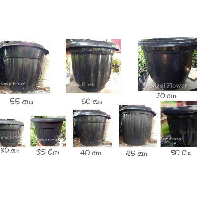 Jual Berbagai Macam Ukuran pot Hitam Berkuping 30 cm ,35 cm ,40 cm, 45 ...