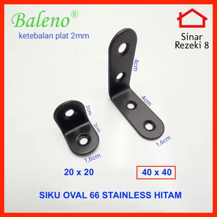 Jual Siku L Oval 66 40 x 40 Stainless Hitam Rak Penyangga Kayu Plat ...