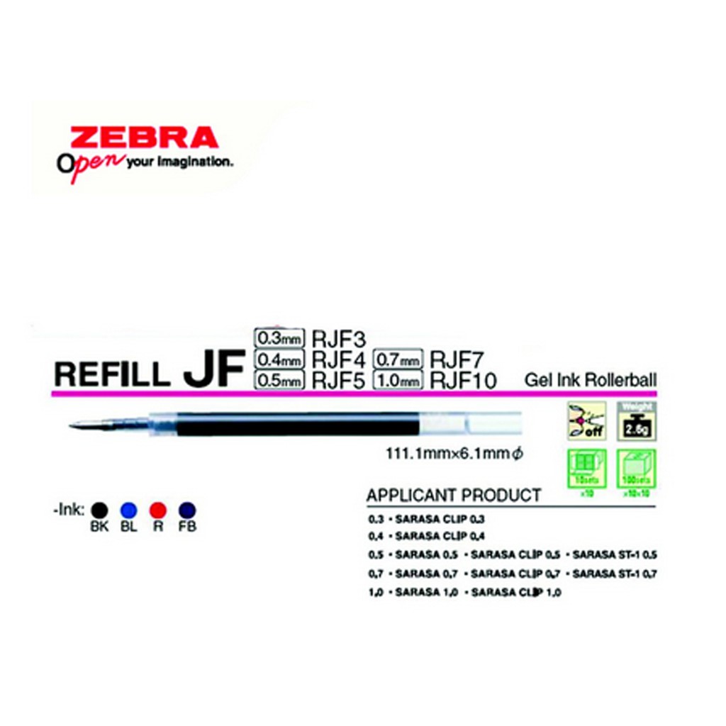 Jual Zebra Refill JF (Refill Sarasa Clip) | Shopee Indonesia