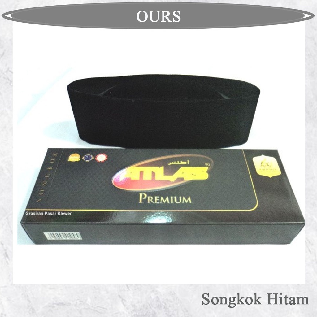 Jual SONGKOK HITAM PECI KOPIAH Songkok ATLAS AC Hitam PREMIUM exclusive ...