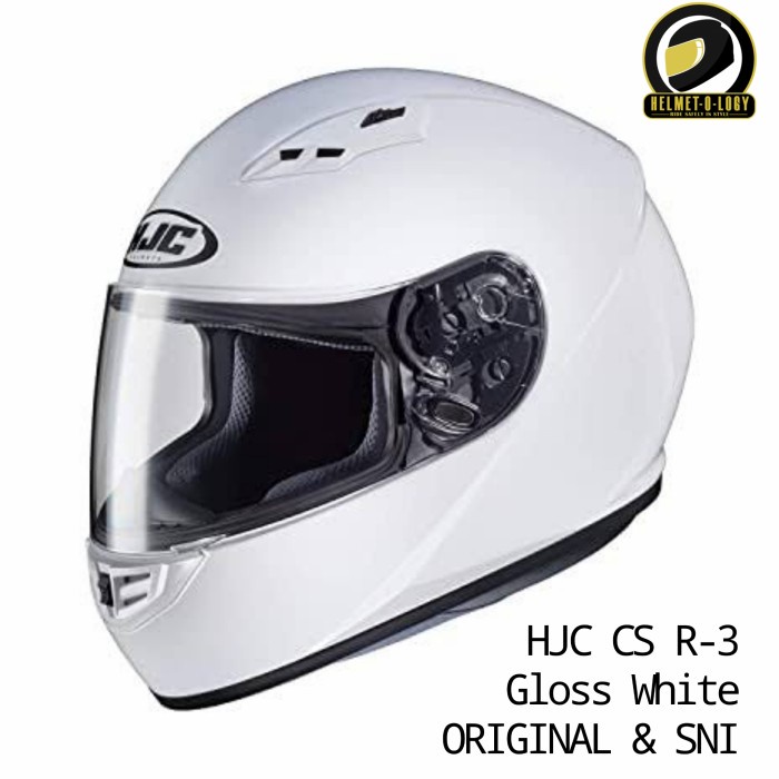 Jual HJC CS R3 Gloss White Helm Full Face DDRING SNI DOT ORIGINAL ...